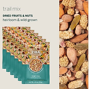 Ziba Foods Trail Mix - Sweet Apricot Kernels, Mulberries, Raisins, Almonds & Pistachios - Non-GMO, Vegan, Whole 30 Friendly & Paleo - High in Fiber, Iron & Antioxidants - Sweet & Savory, Pack of 6