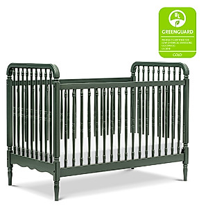 Namesake Liberty 3-in-1 Convertible Spindle Crib with Toddler Bed Conversion Kit in Forest Green, Greenguard Gold Certified (M7101FRGR)