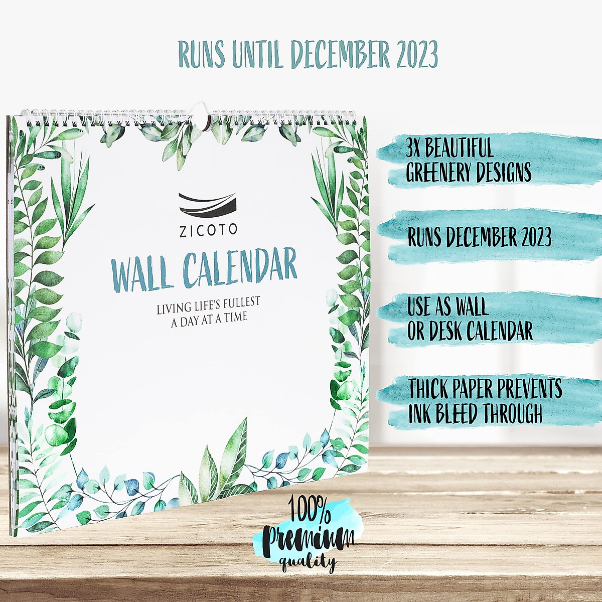 Aesthetic Greenery 2023 Wall Calendar - The Perfect Calendar for Easy Planning - Beautiful Calendar Decor to Enhance Your Kitchen or Office