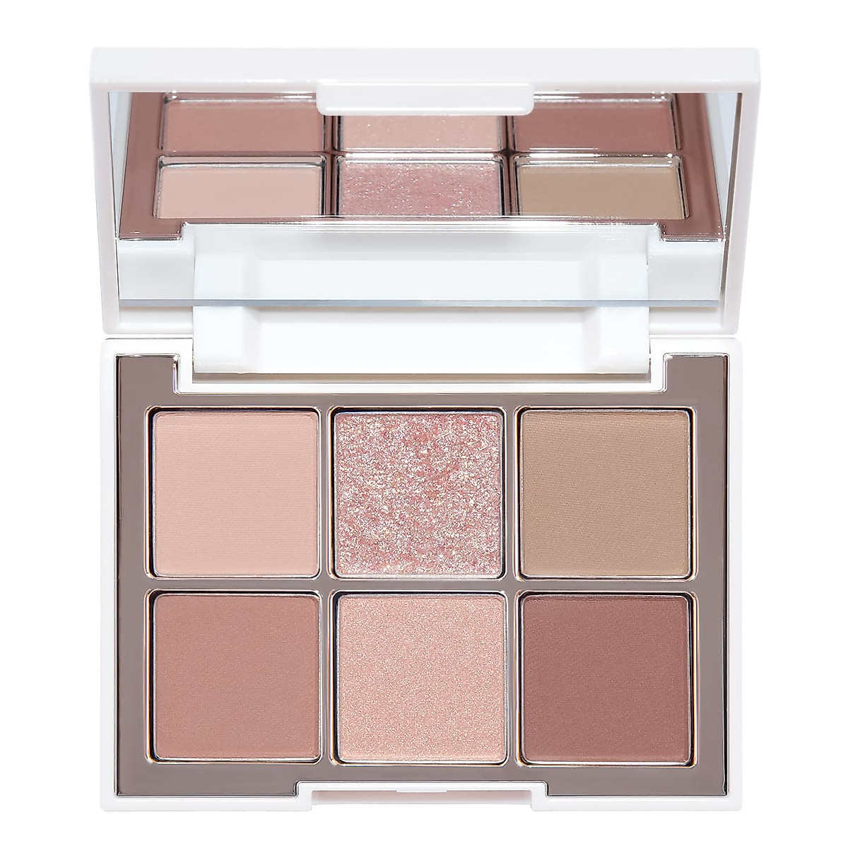 EQUMAL Over Classic Eye Palette – 6 Color Eyeshadow Palette – Muted Beige & Bright Pink - Blendable & Long Lasting Eye Shadow - Matte & Shimmer Multi Formul, 01 Lofty Air