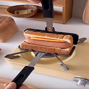 sandwich baking pan,Double-sided Sandwich Mold,Aluminum Alloy Hot Dog Toaster,Nonstick Sandwich Maker,Frying Pan for Breakfast Pancakes, Toast, Omelets