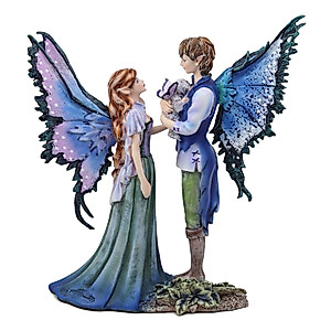Ebros Amy Brown Family Love Fairy Mother Father and Baby Child Statue 9.5" Tall Fantasy Mythical Faery Garden Magic Collectible Figurine Fairies Pixies Nymphs Decor