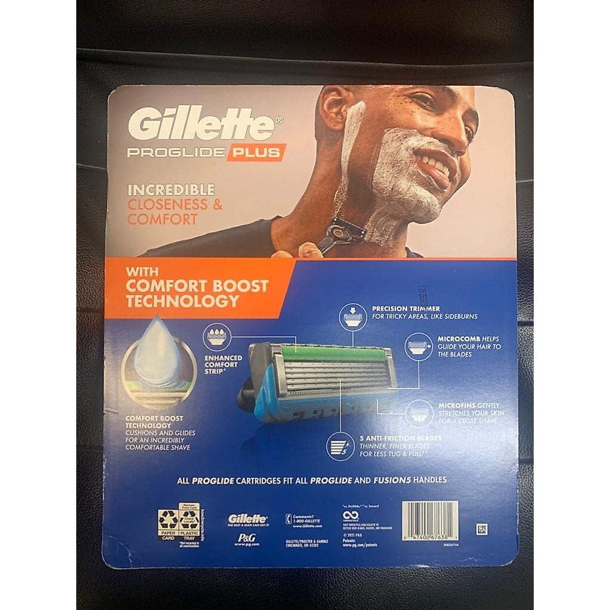 Gillette Proglide Plus Anti Friction Enhanced Comfort Strip Cartridge Blades - 16 Count
