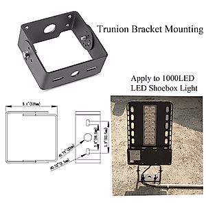 1000LED Trunnion Mounting Bracket, Yoke Mount Bracket for LED Shoebox Parking Lot Light, LED Flood Light