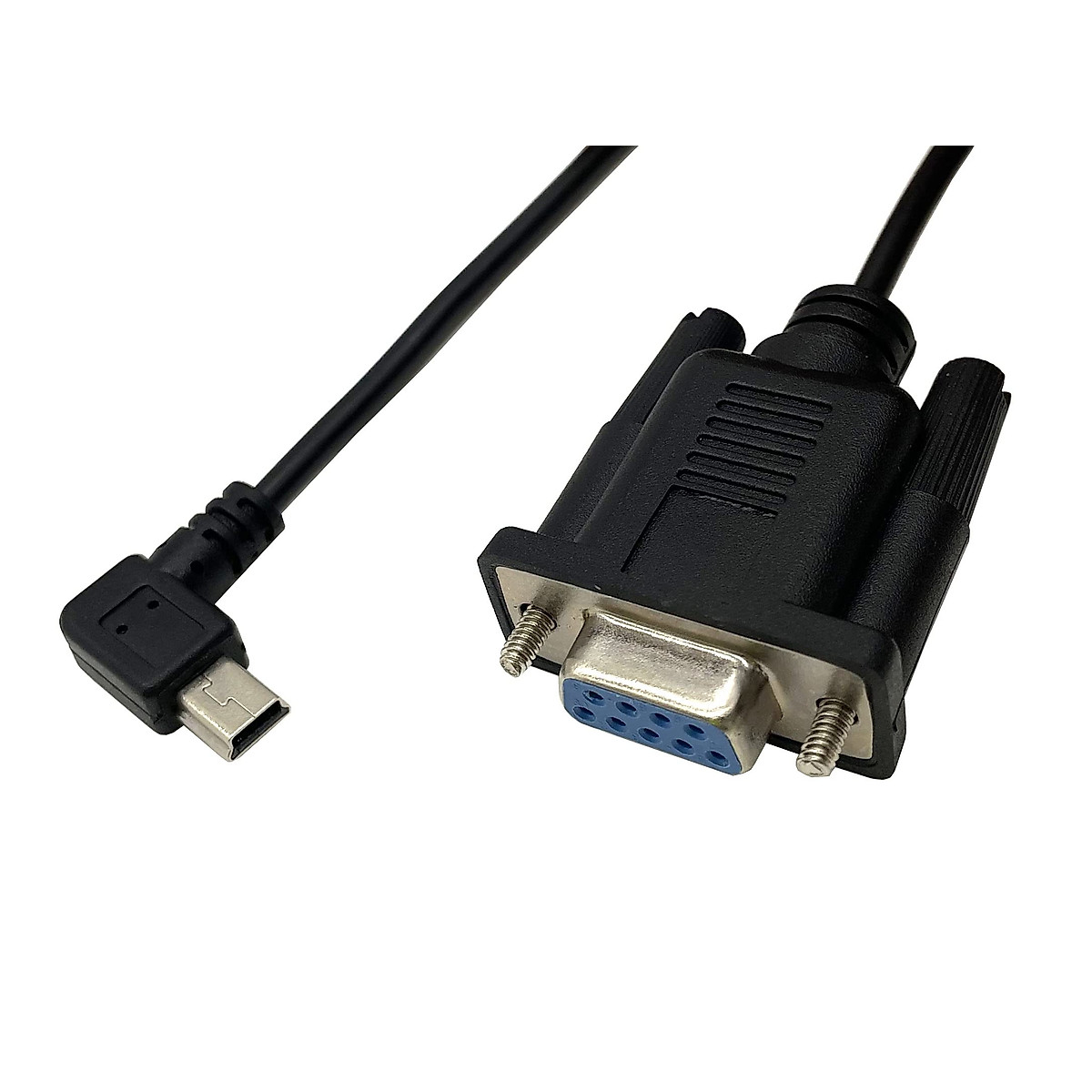 Mini USB to RS232 Serial Adapter, Dafensoy Right Turn Mini USB 5 Pin Male to DB9 Pin Female Serial Converter Cable, for Various Serial Devices and USB Mini Port Black 1.8M/6Feet