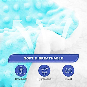 SWEET DOLPHIN Swaddle Blankets Wrap - Soft Thick Fleece Sherpa Minky Baby Sleeping Wraps - Fuzzy Warm Cozy Soft Unisex Receiving Blankets for Boys, Girls, Toddler - Newborn Accessory (Aquamarine)