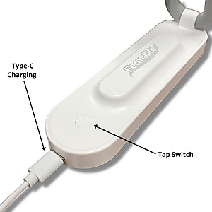 FERMALIFE - Foldable LED Table Desk Lamp, Adjustable Portable Reading Night Light - 3 Light Settings, Compact & Rechargable USB for Bedroom, Office, School (White)