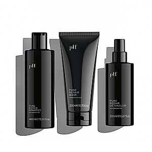 pH Labs Pure Repair Shampoo, Mask and Detangler Set - Nourishes, Plumps and Fortifies Damaged Hair Deep Repairing Action with Hyaluronic Acid (Set of 3)