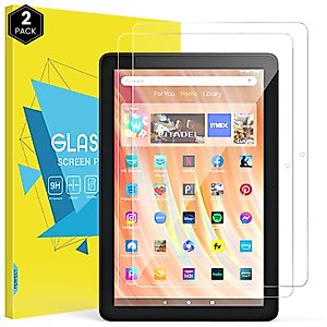 MoKo 2 Pack Sreen Protector for All-New Fire HD 10 & Fire HD 10 Plus - 10.1" (13th/11th Generation - 2023/2021 Release), Tempered Glass for Fire HD 10 Screen Protector, 9H Hardness, Glass