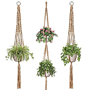 TIMEYARD Macrame Plant Hangers Set of 3 - Handmade Indoor Outdoor Hanging Planter Plant Holder - Modern Boho Home Decor