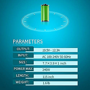New Sim 240W Lapop Charger Fit for Dell Alienware 13 15 17 R1 R2 R3 R4 Dell Alienware X51 M17 M15 M17X M18X Precision 7710 7730 7520 M6700 M6800 PA-9E Power Supply Cord AC Adapter 19.5V 12.3A
