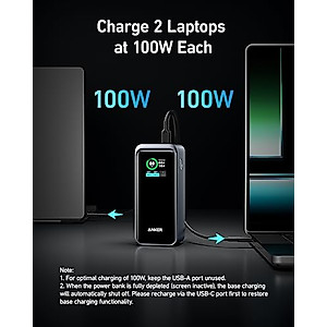 Anker Prime Power Bank, 20,000mAh Portable Charger with 200W Output, Smart Digital Display, 2 USB-C and 1 USB-A Port Compatible with iPhone 15/14/13 Series, Samsung, MacBook, Dell, and More