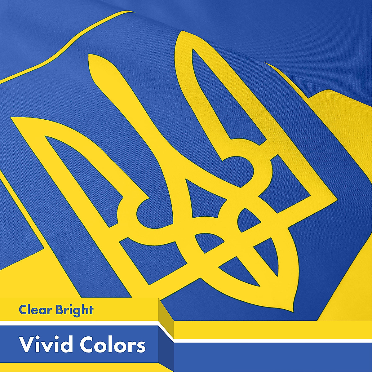 G128 Ukraine Ukrainian Coat of Arms Flag | 3x5 Ft | LiteWeave Pro Series Printed 150D Polyester | Country Flag, Indoor/Outdoor, Vibrant Colors, Thicker and More Durable Than 100D 75D Polyester