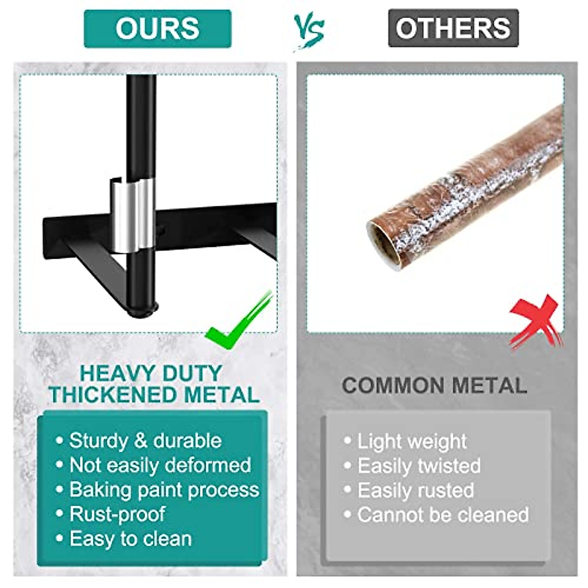 Towel Rack for Bathroom, New Upgrade 3 Bar Wall Towel Racks for Rolled Towels, Towel Storage with Metal Top Shelf, Wall Mounted Bathroom Organizer (Black)