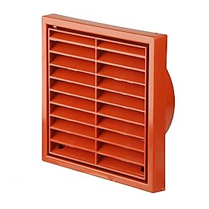 Terracotta Square Louvre Air Vent Duct Grille Extractor Wall Fan 4 Inch 100mm