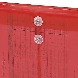 Smead Poly Envelope, 1-1/4" Expansion, String-Tie Closure, Top Load, Letter Size, Red, 5 per Pack (89547)