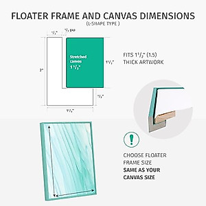 Pixy Canvas Floater Frame 9x12 for 1-1/2 (1.5) inch Deep Canvas Paintings/Canvas Prints/Wood Canvas Panels/Wall Art/Wall Decor/Home Decor/Artwork (Antique Silver, 9 x 12 inch, Portrait)