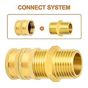 GASHER 6 Pieces Brass Tube Garden Hose Connector, Hose Adapter, 3/4" GHT Female Thread x 3/4" GHT Female Thread Connector