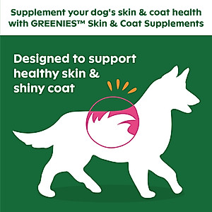 Greenies Skin & Coat Food Supplements with Omega 3 Fatty Acids Chicken- Flavor Soft Chews for Adult Dogs, Count of 80, 1.66 LB