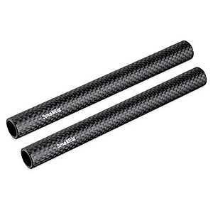 SmallRig 15mm Carbon Fiber Rod for 15mm Rod Support System (Non-Thread), 6 inches Long, Pack of 2-1872