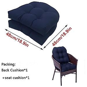 CFMYTX Outdoor/Indoor 19"x19" Chair Cushions Set of 2, Waterproof All Weather U-Shape Seat Pads Decoration for Patio Garden Furniture Home Office(Purple)