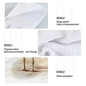 Seagull Sea Gull Hanging Kitchen Towels Summer Beach Sand Hand Towel 2PCS Dish Cloth Tie Towel Absorbent Oven Stove Washcloth with Loop for Bathroom Home Decorative