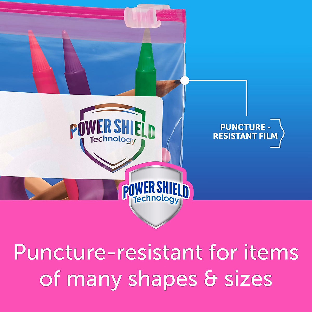 Ziploc Gallon Food Storage Slider Bags, Power Shield Technology for More Durability, 68 Count