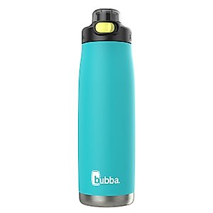 Bubba Radiant Stainless Steel Push-Button Chug Lid, 24oz. Water Bottle, Medium, Rubberized Scuba