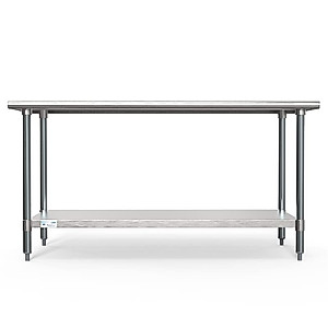 KoolMore Commercial 30” x 60” Stainless Steel Work Table Wheels Restaurant Home Use, Under Storage Shelf Food, Tools, Equipment, Hardware, Heavy Duty Metal Workspace (CT3060-18C), Silver, 30" x 60"