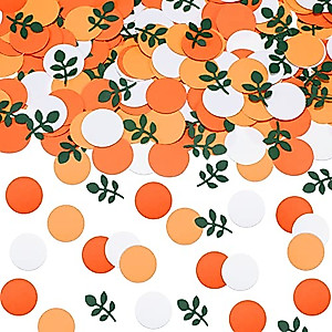 Little Cutie Baby Shower Confetti Sprinkle Baby Shower Confetti with Eucalyptus Decorations Hey Cutie Citrus Tangerine Themed Table Scatter Confetti for Baby Shower Supplies (200 Pcs,Orange Series)
