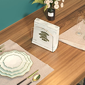 PITBVO Napkin Holder, 2 Pack Clear Acrylic Napkin Holder for Table,Tissue Paper Cocktail Napkin Holder for Kitchen, Dinner Napkin Dispenser for Bar, Restaurant