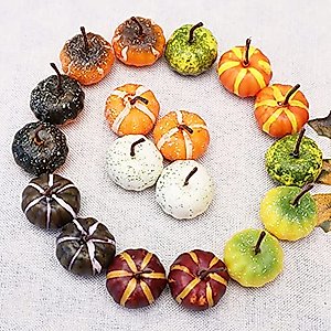 Artificial Pumpkins Bulk with Assorted Sizes, 9PCS Foam Pumpkins Fall Decor Set Mini Halloween Pumpkin Set Orange Simulation Fauk Pumpkins Thanksgiving Tabletop Table Centerpiece for Home(08)
