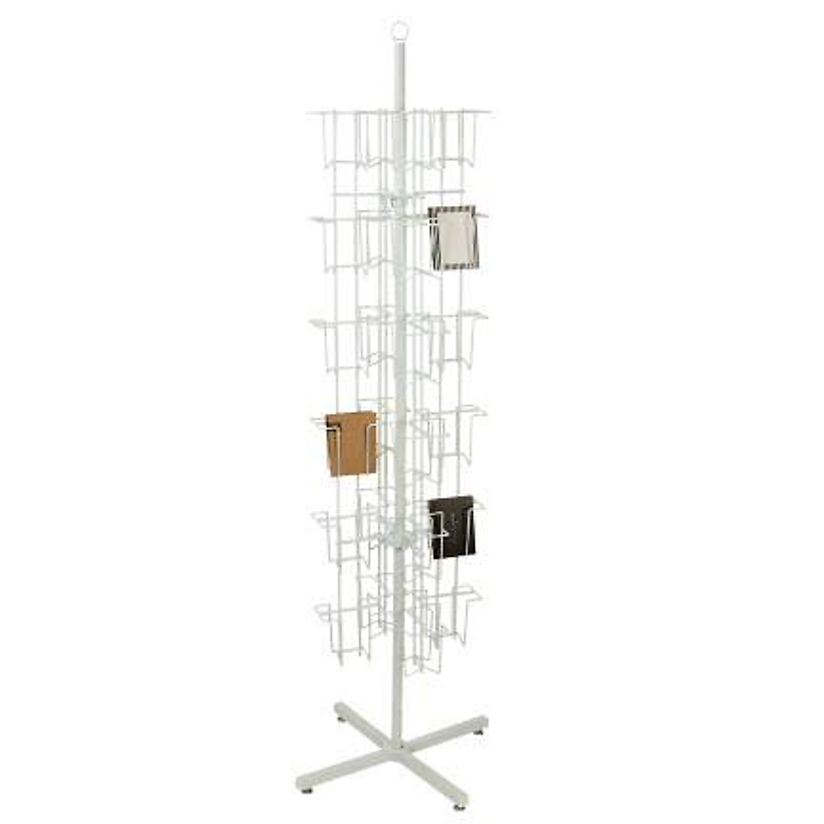 SSWBasics Rotating Greeting Card Rack - 48 Pocket - Overall Dimension: 65”H x 16”D - 48 Pockets Total (Each 5”W x 7”H x 1 5/8”D) - Perfect for Thrift, Retail, Grocery, and Convenience Stores
