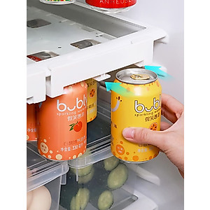 2 Pack Stacking Can Dispenser for Fridge,Hanging Soda Organizer for Refrigerator Adjustable Can Dispenser for Pantry, Freezer, Kitchen, Beverage Holder More 50% Space Save Fridge,Hold Up to 16 Cans