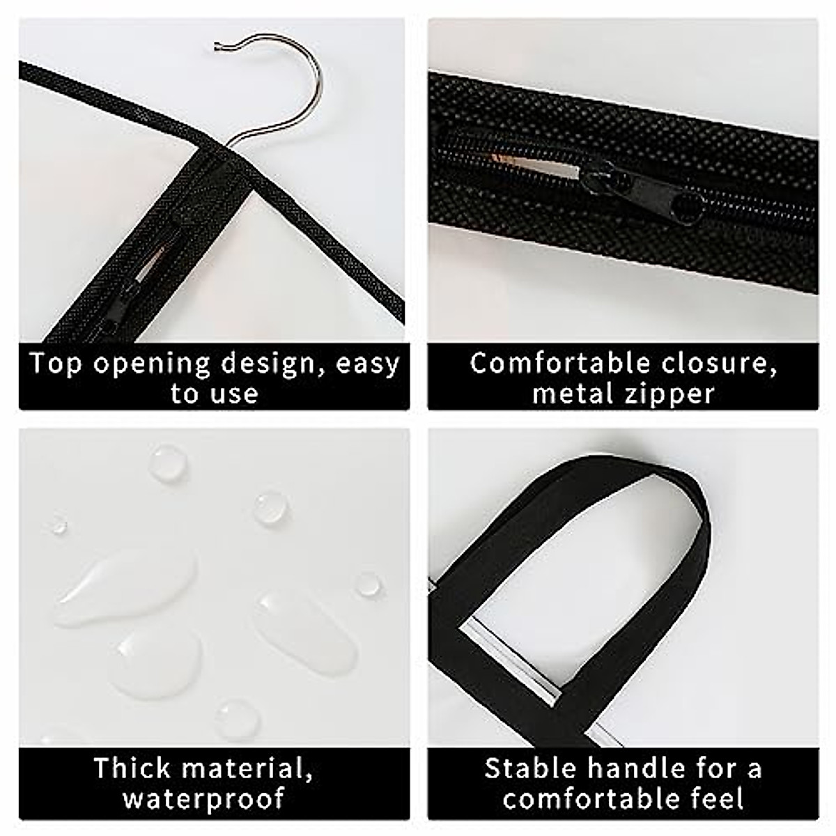 WSNIJFU Dress Garment Bag with Zip 1PC Foldable Waterproof Dustproof Wedding Evening Dress Covers Protector Bag for Wardrobe Storage and Travel (24x71 inch)