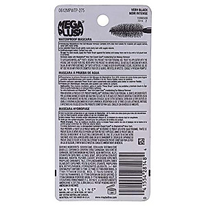 Maybelline New York Volume Express Mega Plush Waterproof Mascara, Very Black, 0.3 Fluid Ounce, (I0099016)