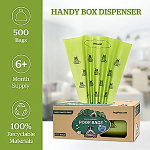 Pogi’s Dog Poop Bags - 500 Doggie Poop Bags for Yards - Leak-Proof Dog Waste Bags - Ultra Thick, Extra Large, Scented Poop Bags for Dogs & Cats (Single Large Roll)