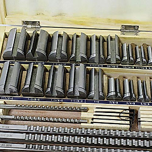 Keyway Broach Sets 30Pcs HSS Inch Industrial Tools for Lathe, B -1/8", B - 3/16", C - 1/4", C - 3/8", C - 5/16" Teeth Keyway Size