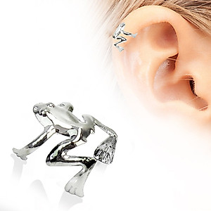 316L Stainless Steel Tree Frog Fake Cartilage Ear Cuff. No Piercing One size