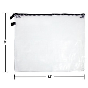 Pro Art Vinyl, 10-inch x 13-inch Mesh Bag with Zipper, Transluscent