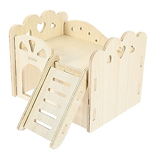 PATKAW 2 Pieces Small Animal House Wooden Hamster Nest Wooden Hamster Cage Small Animal Hideout Mouse Habitat Sleeping