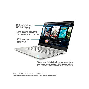 HP 14" Ryzen 3 4GB/128GB Laptop-Silver (Google Classroom Compatible)