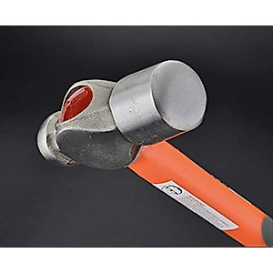 Edward Tools Ball Peen Hammer 16 oz. - Forged Fine Grain Steel Head - Ergonomic Rubber Cusion Grip - Fiberglass Shock Absorbing Shaft - Pein Hammer - Metal Work, Rounding, Blacksmith Hammer, Mechanics