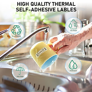 Jubilin D35 Label Maker Tape, Sticker Thermal Paper Self-Adhesive Label Tape Black on Transparent