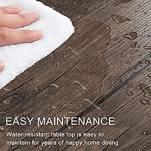 VECELO 5 Piece Kitchen Set Room,Dinette,Breakfast Nook,Industrial Style, Dining Table for 4, Retro BRN