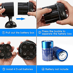 Outdoor Motion Sensor Light Battery Operated, Hotomely IP65 Waterproof Ultra Bright Motion Sensor Outdoor Lights Head Adjustable with 8W 600 Lumen 6000K 4LEDs for Garage Yard Porch and Patio (2 Packs)