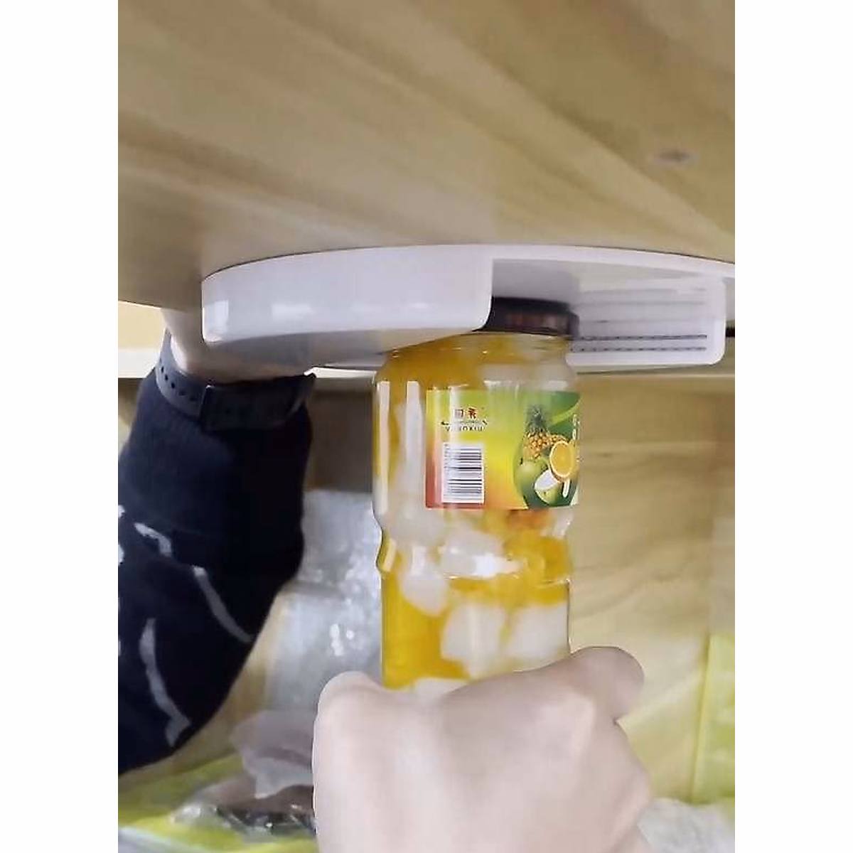 Jar Opener, Under Cabinet Jar Opener, Useful Kitchen Gadget, Can Openers Prime For Seniors With Arthritis,Jar Opener For Weak Hands, Single Hand Under Counter Can Opener