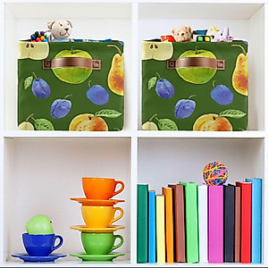 FRODOTGV Beautiful Pear Storage Containers Foldable Foldable Storage Bins Storage Containers for Shelves Shelves Shelves 1 Pack