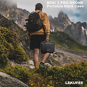 Lekufee Waterproof Hard Carrying Case Compatible with DJI Mini 3 Pro (DJI RC) and DJI RC Remote Controller and DJI Mini 3 Drone Accessories (Case Only)