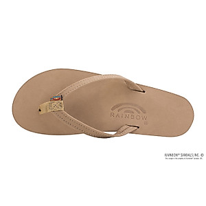 Rainbow Sandals Women's Single Layer Premier Leather Narrow Strap, Sierra Brown/Rainbow, Ladies X-Large / 8.5-9.5 B(M) US